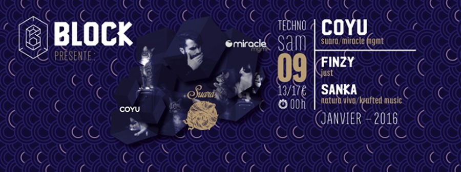 COYU + FINZY + SANKA - Block, Begles | 8 jan. | BDXC